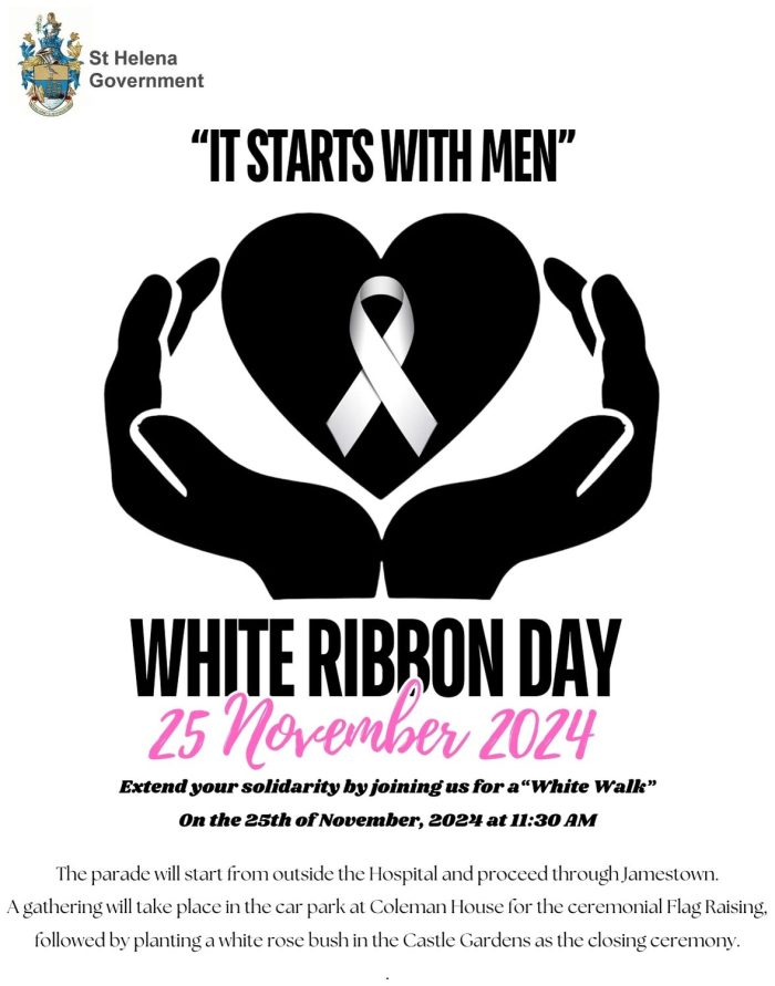 White Ribbon Day – 25 November 2024 | St Helena Government